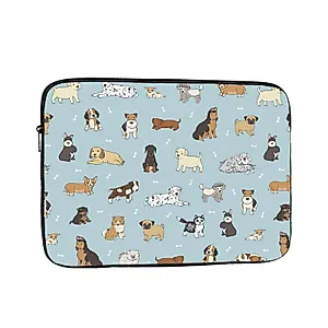 Cartoon Doodle Puppy Dog 13 inch Portable Laptop Sleeve Compatible with MacBook Air Notebook Computer Case for Men Women College School Students