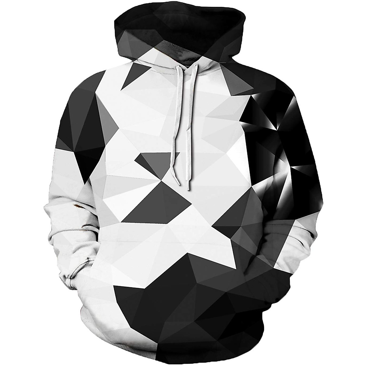 SANKILL Unisex Graphic Hoodies for Men Funny 3D Novelty Pullover Sweatshirt Xmas Teen Boy Gifts Ideas Black White Galaxy Hoodie