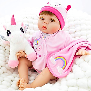 Milidool Reborn Baby Dolls Girl 22 inch Realistic Newborn Baby Girls Lifelike Weighted Baby Girl Dolls Lifelike Baby Toddler Doll with Owl Toy Gifts Set for Kids 3 Year Old