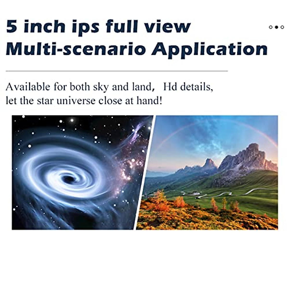 Telescope Electronic Eyepiece, 5 Inch HD Display CMOS Electronic Digital Telescope Camera 5MP with WiFi Remote Control for 1.25 Inches Astronomy Camera, Compatible with Android iOS