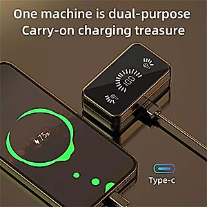 FengLS Wireless Earbuds Bluetooth Headphones Mirror Digital Display Touch Control Wireless Bluetooth Earphones Headphones Earbuds Headset Ipx5 3D Stereo Audio 2000Mah Charging Bin (Black)