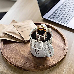 11.5 Inches Candle Holder Tray Home Decor, Round Wood Tray for Coffee Table, Small Wooden Serving Tray, Decorative Trays for Home Decor