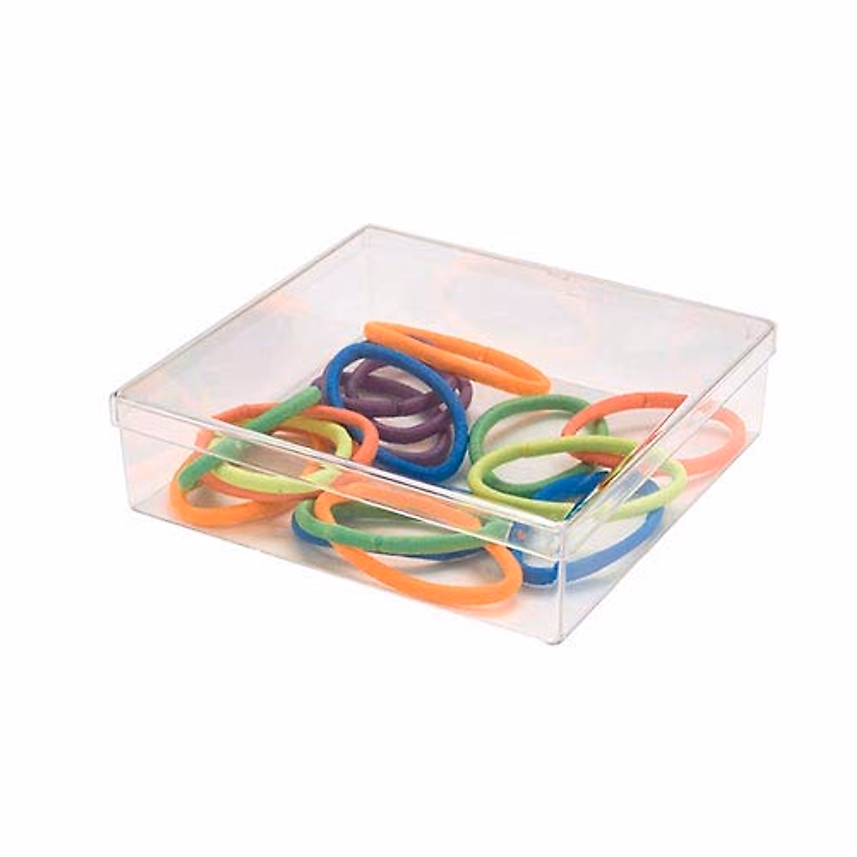 Pioneer Plastics 062C Clear Square Plastic Container, 5.25" W x 5" D x 1.375" H