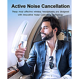 Tecno Wireless Active Noise Cancelling Bluetooth Headphones with Microphone, 38HRS Playtime Neckband Bluetooth Headphones