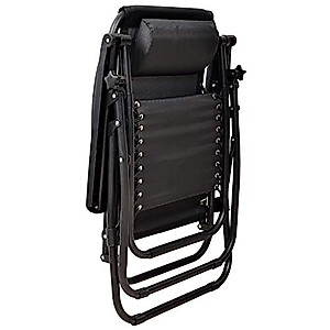 Elevon Adjustable Zero Gravity Lounge Chair Recliners for Patio, Black, 2-Pack