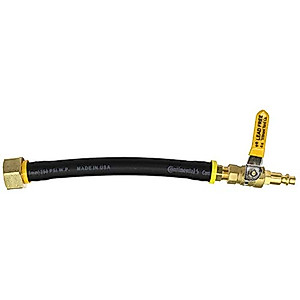 Winterize Sprinkler Systems and Outdoor Faucets: Air Compressor Quick-Connect Plug To Female Garden Hose Faucet Blow Out Adapter with Shut Off Valve (Lead-Free Brass), 10.5" Long