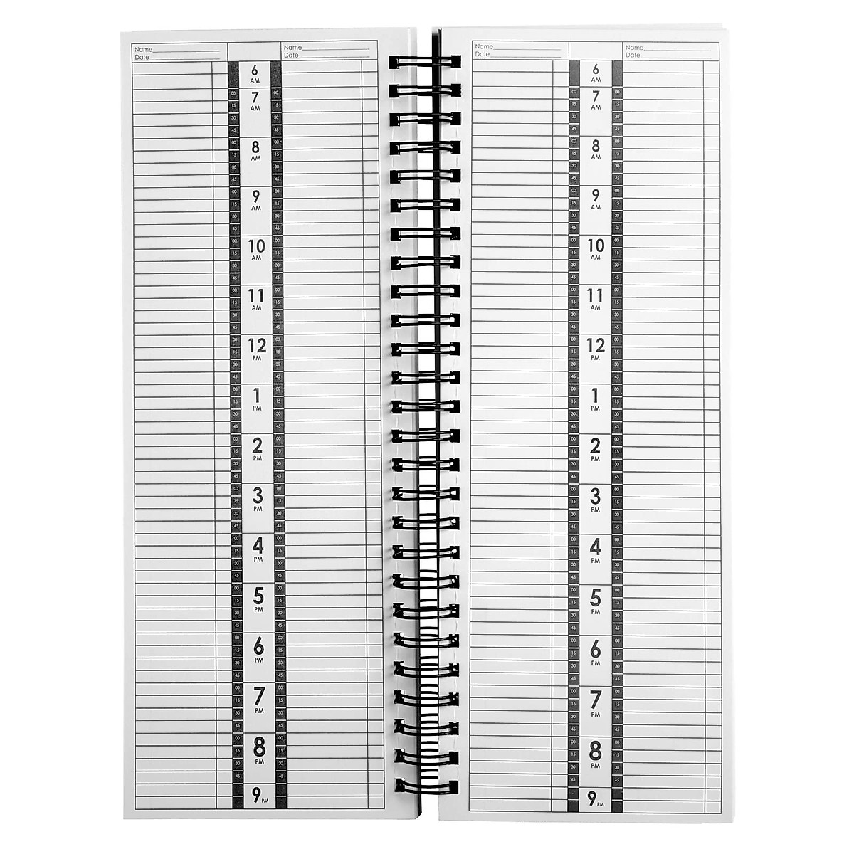 Juvale 200 Page Salon Appointment Book for Hair Stylist, Undated, Daily Planner, Hourly Spiral Book, Marble Design, 2 Columns (14 x 5 In)