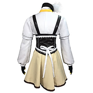 TMSREBU Tomoe Mami Cosplay Costume Outfit Dress Uniform Halloween Suit Full Set(BBM,Wig,L)