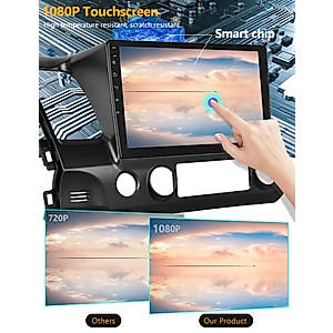 Android 11 for Honda Civic Car Stereo 2006-2011 with Wireless Carplay Android Auto, 10.1 Inch Touch Screen Car Radio Supports GPS Navigation, SWC, WiFi, Hi-Fi Sound System, FM/RDS, Split Screen