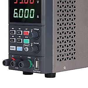 DC Power Supply, USB Fast Charging Digital Display Safe Protection Regulated Power Supply High Accuracy for Charge HDP135V6B US Plug 115V AC