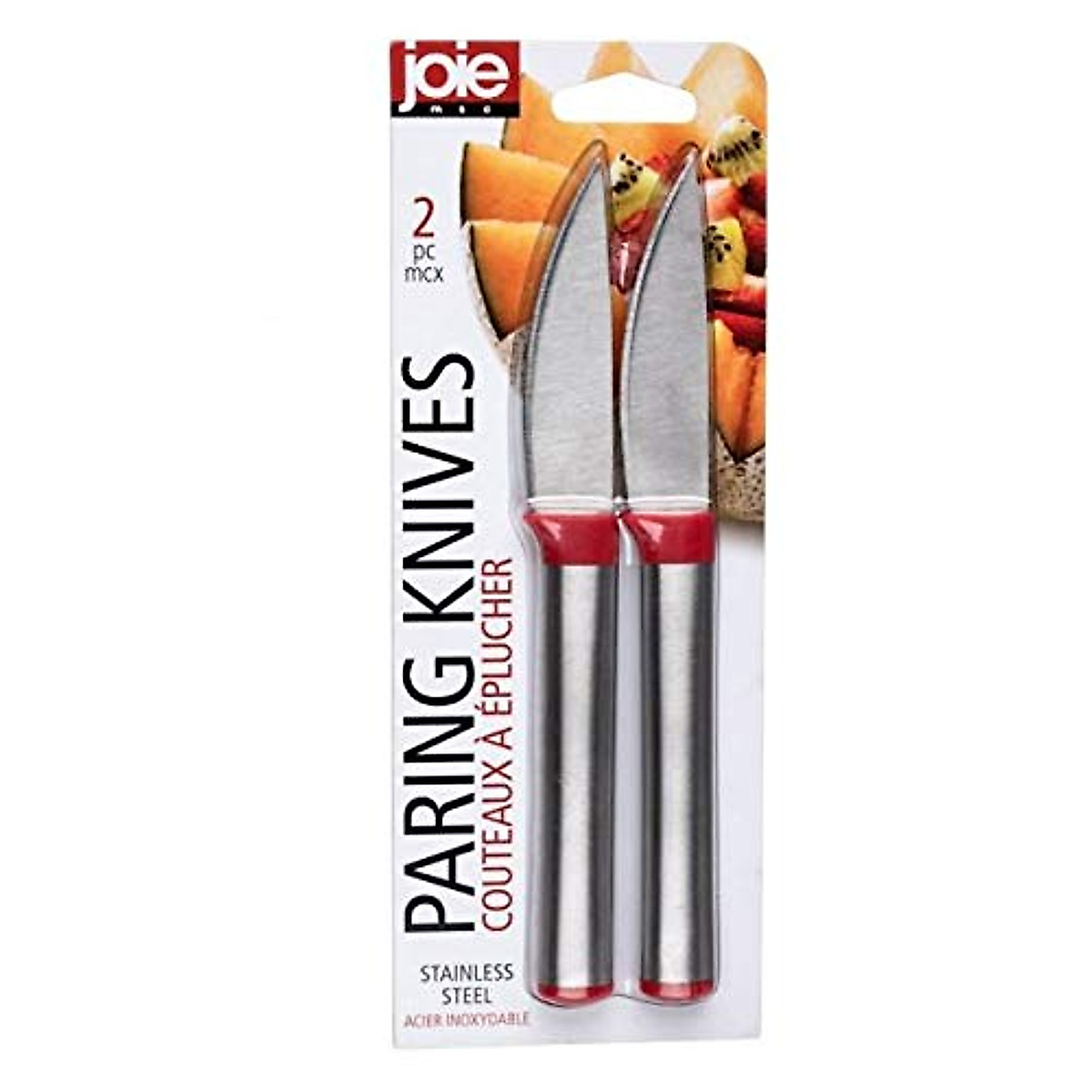 Joie Paring Knives Bundle with Joie Stainless Steel Flex Paring Knives (Assorted Colors)