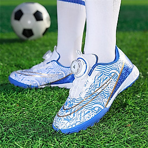 jioovziy Football Shoes for Boys Size 7.5 Unisex's Football Soccer Shoes Professional Soccer Shoes for Unisex-Adult Walking Athletic White