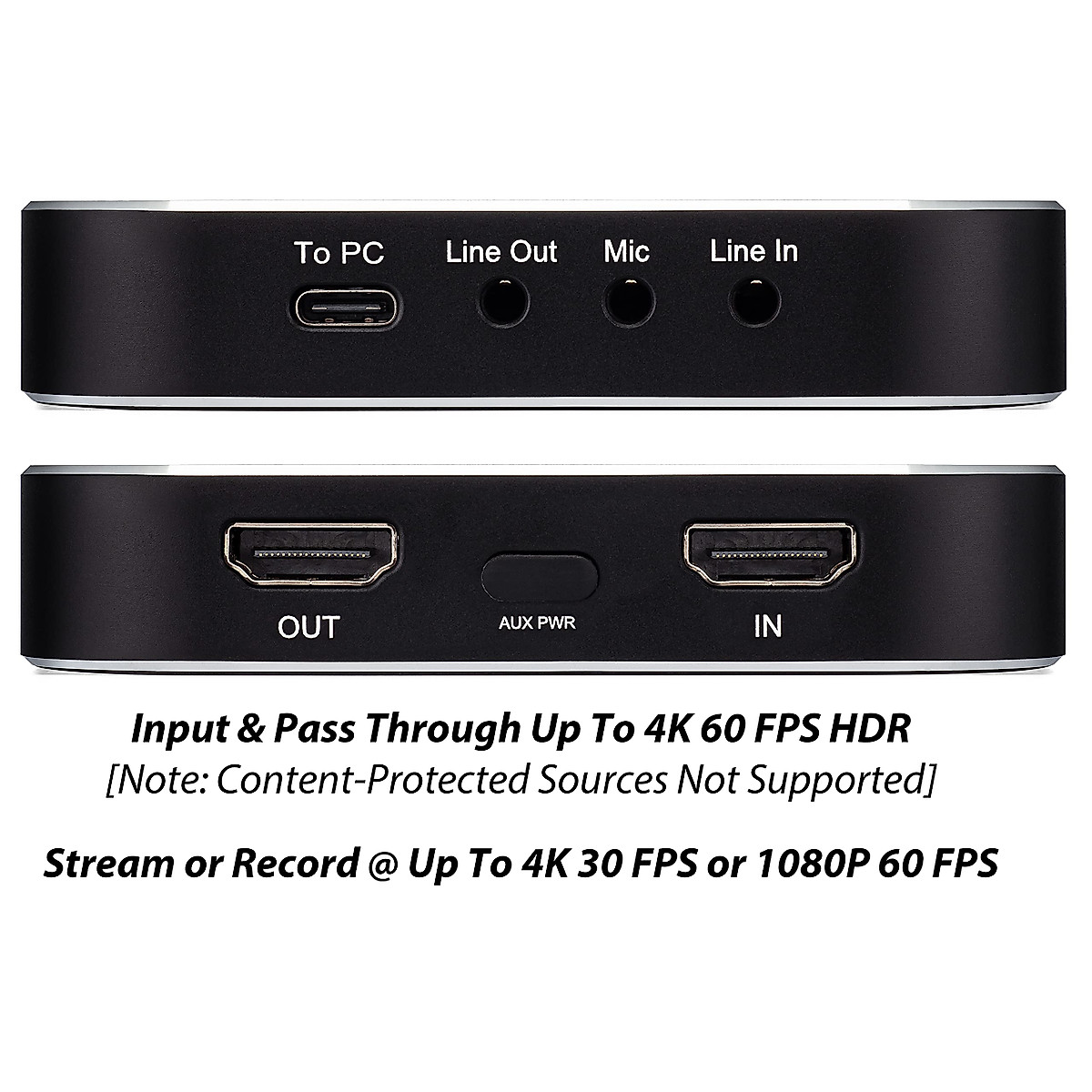ClearClick 4K HD Video Capture Box Ultimate (USB Edition) - Record & Live Stream 4K30 or 1080P from 4K60 HDR HDMI Gaming Systems, Camcorders, DSLRs