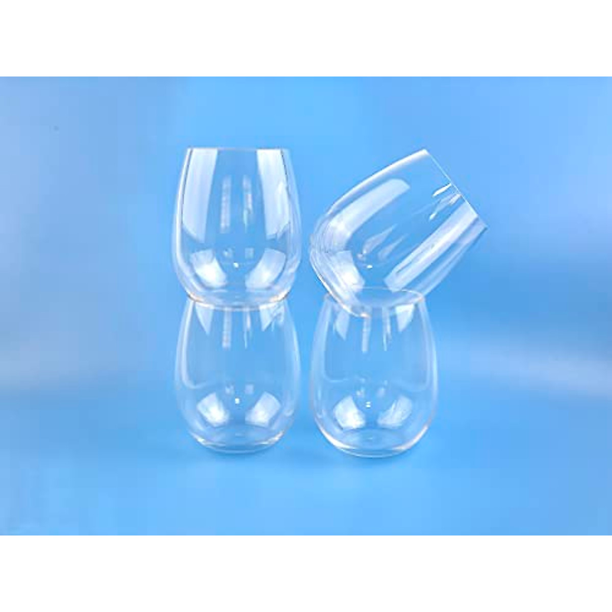 18-ounce Acrylic Glassses Stemless Wine Glasses, set of 6 Clear - Unbreakable, Dishwasher Safe, BPA Free…