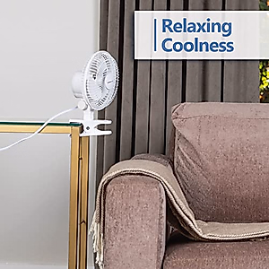 NEXAIR Air-Cooling 6-Inch Clip on Fan, 360° Rotation, Two Speed Portable Clip Fan With Strong Clamp Grip, Quiet Operating Desk Fan Made Of Durable Material, Great For Bedroom, Office, Living Room