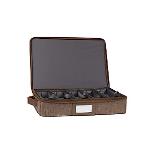 Covermates Keepsakes Flatware Storage Box – Stackable, Reinforced Handles, China Storage-Brown Heather