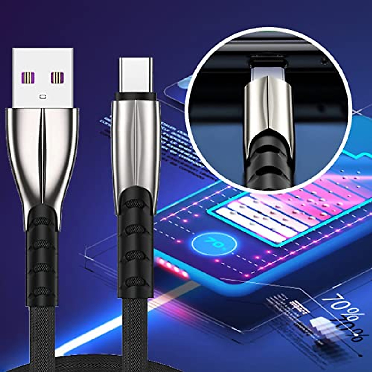 BGNTBUK Type-C Fast Charging Cable - Durable Nylon, Multi-Color