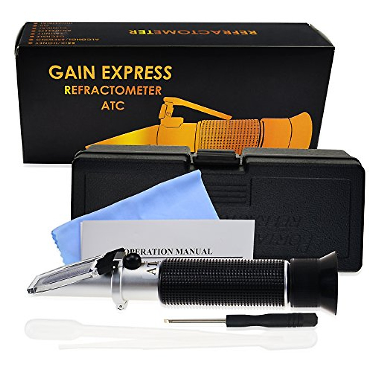 0-10% Brix Refractometer with ATC Low-Concentrated Sugar Content Solutions Accuracy 0.1% Maple Sap Cutting Liquid CNC Maple Syrup Makers Tea