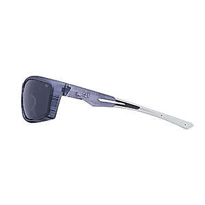 Caterpillar Men's CTS-8015 Polarized Wrap Sunglasses, Matte Navy/Crystal Fade, 62 mm