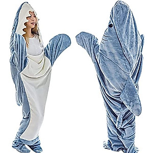 Giroayus Shark Blanket - Shark Blanket Adult, Shark Onesie Blanket, Shark Blanket Hoodie Wearable. (Shark Blanket, 75inX35.5in (L))