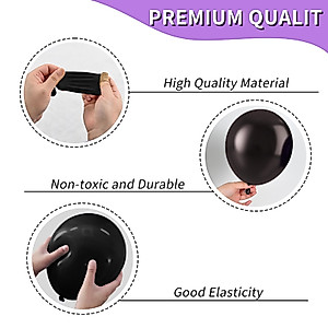 Purple Black Silver Balloons, Purple and Black Balloons, Metallic Purple Silver Balloons for Birthday Baby Shower Halloween Theme Party Wedding Graduation Bridal Shower Bachelorette Decorations