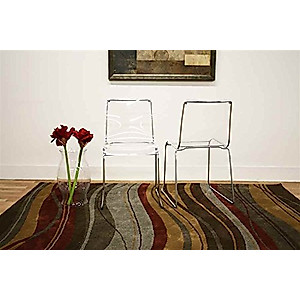 Baxton Studio Lino Transparent Clear Acrylic Dining Chair, Set of 2, Clear