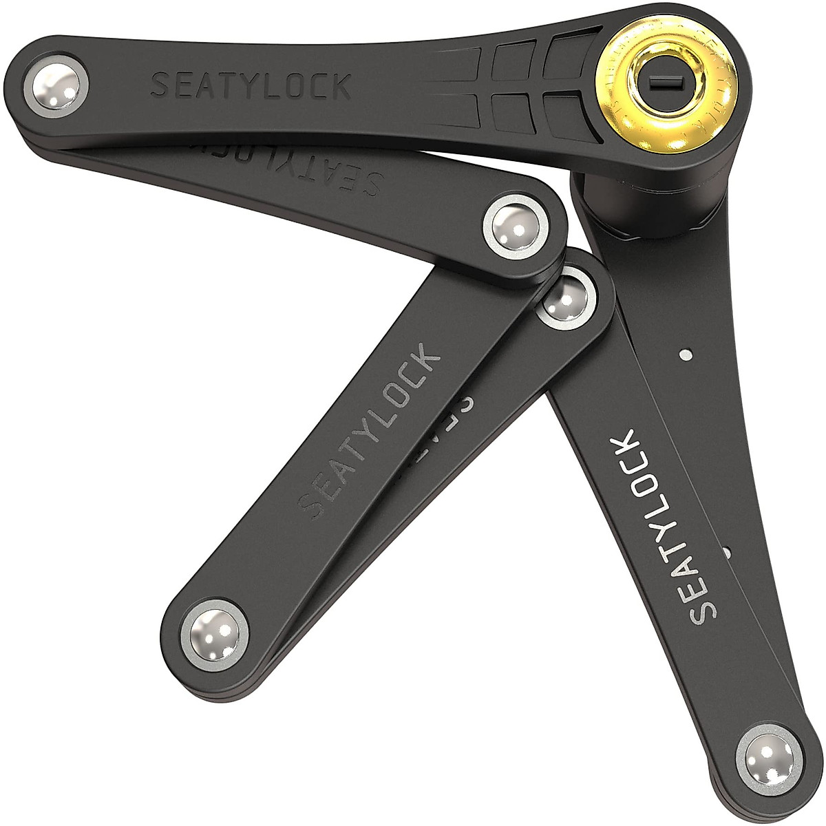 FoldyLock Forever Folding Bike Lock - Patented Sleek High Security Sold Secure Gold Bicycle Lock - Heavy Duty Anti Theft Smart Guard with Keys - 90cm