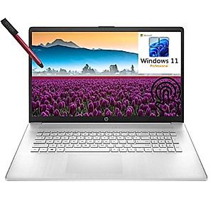 HP [Windows 11 Pro] 2022 Newest 17 Business Laptop, Intel Quad-Core i7-1165G7, 17.3" HD+ Touchscreen, 32GB DDR4 RAM, 1TB PCIe SSD, WiFi 6, Bluetooth 5.0, Type-C, Backlit KB, broag 64GB Flash Stylus