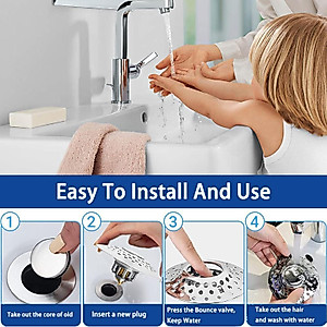 Tmay Bathtub Stopper - Foot-Operated Bath Tub Drain Hair Catcher | Sink Stopper Bathroom Drain, Bathtub Overflow Drain, Shower Laundry Kitchen Washbasin Accessories
