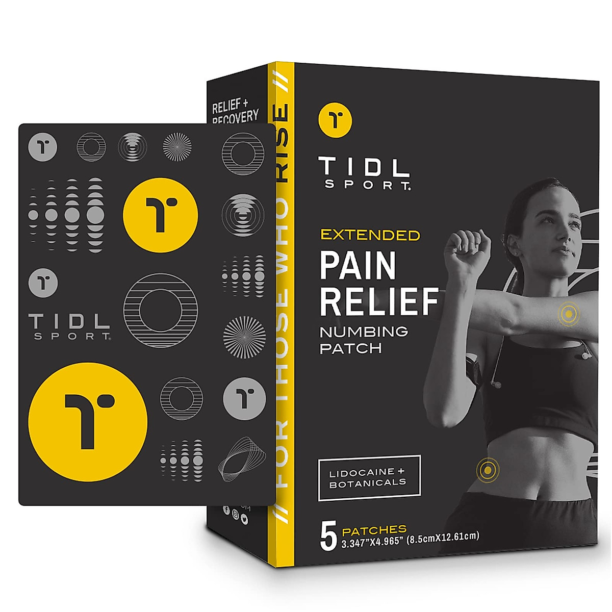 TIDL Extended Relief Pain Patch with Lidocaine and Menthol - Maximum Strength Topical Pain Relief - Deep Fully Body Recovery (5 Patches)