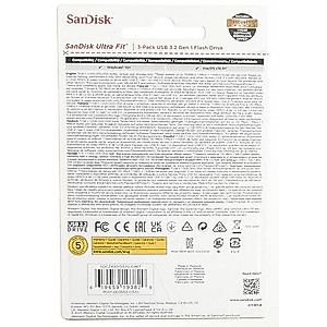 SanDisk 32GB 3-Pack Ultra Fit USB 3.1 Flash Drive (3x32GB) - SDCZ430-032G-G46T, Black