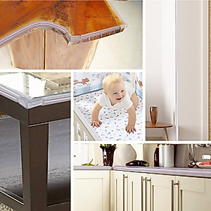 Mity rain Baby Proofing Edge Protector with 4PCS Corner Guards, Clear Pre-Tape Adhesive Baby Proof Corners and Edges, Corner Protector for Desk Tables Cabinets Furniture Bumpers (6.6ft)