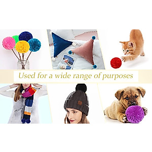 20 Pcs Large Yarn Pom Poms-2 Inch Made to Order Acrylic Yarn Balls for Hats Or Party Decorations-DIY Craft Pompoms (Mixed, 2ich)
