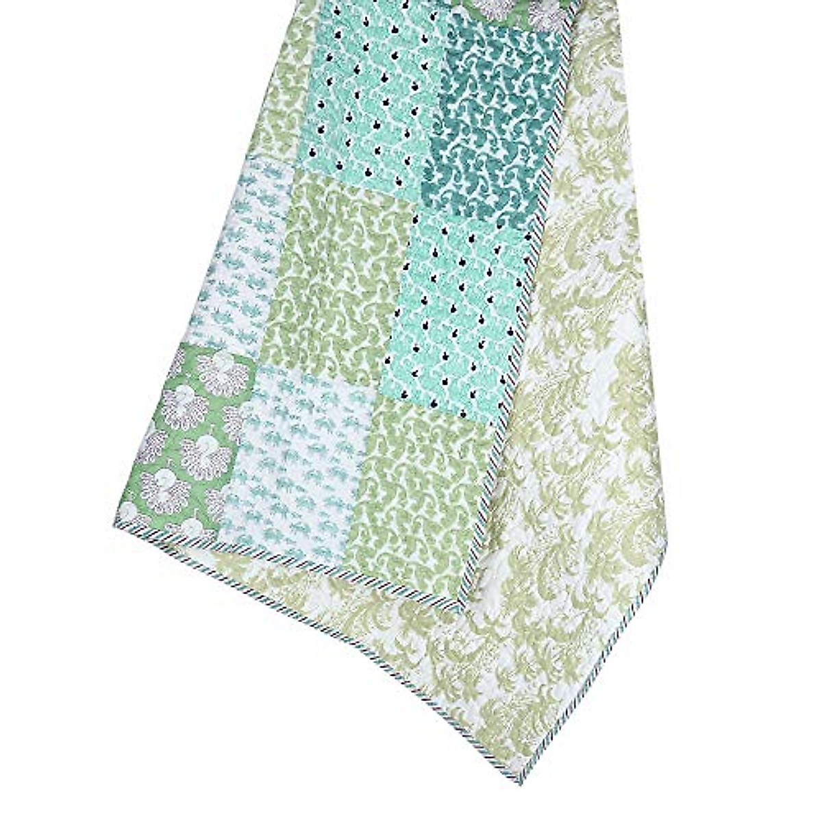 Quilted Decorative Patchwork Throw Blanket Multi Color Super Soft 100% Cotton Warm Indian Vintage Quilt for Sofa and Couch 50 x 60 Inches