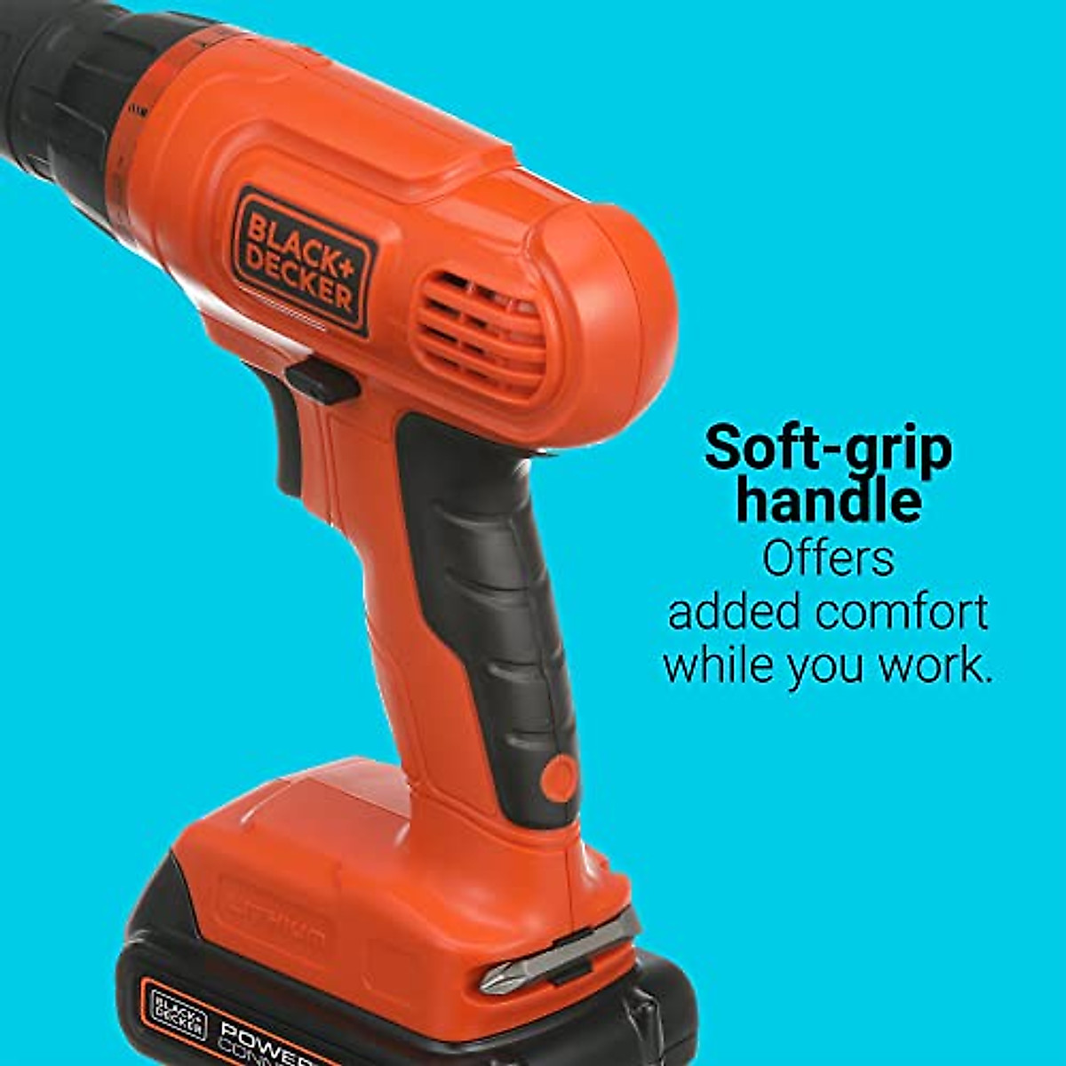 BLACK+DECKER 20V MAX* POWERCONNECT Cordless Drill Kit + 100 pc. Kit (BDC120VA100), Orange