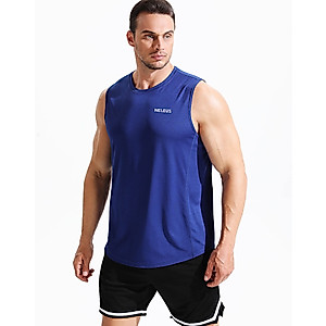 NELEUS Men's 3 Pack Muscle Workout Tank Top for Gym Running,5042,Black,Blue,red,3XL