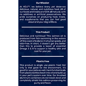 HOLI Salmon Oil for Dogs Skin and Coat | Icelandic Fish Oil for Cats & Dogs | Omega 3 EPA + DHA Supports Joint Mobility, Immune & Heart Health