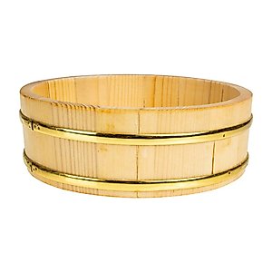 DOITOOL Sushi Box Wooden Sushi Rice Bowl Hangiri Sushi Rice Mixing Tub Wooden Sushi Barrel Japanese Sushi Rice Storage Bucket for Home Restaurant Wooden Bucket