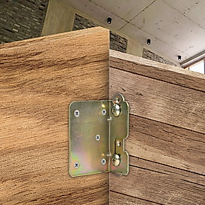 4 Sets Bed Rail Brackets Akamino Heavy Duty Non-Mortise Bed Rail Fittings with Screws for Connecting Wood, Headboards and Foot-Boards