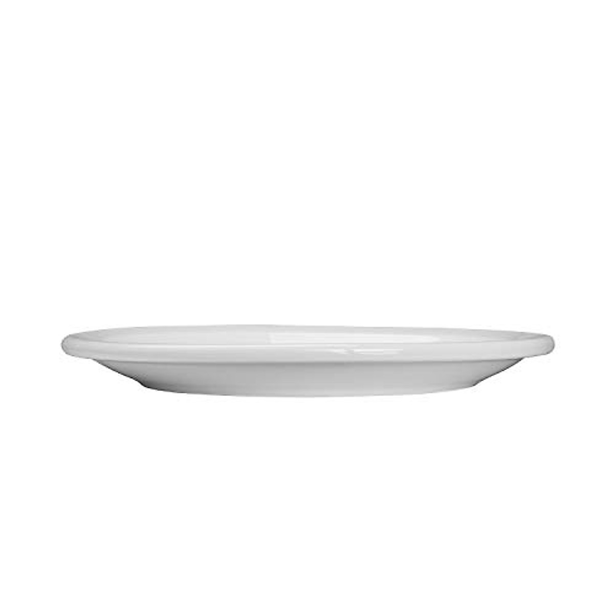 AmazonCommercial 12-Piece Porcelain, 7 Inch Dessert Plate Set, White