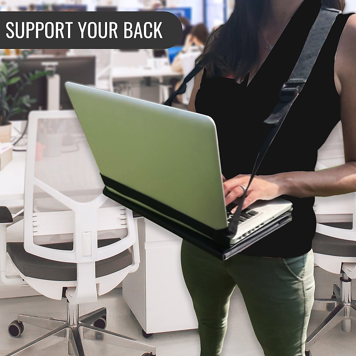 Walking Desk Mobile Laptop Desk, Hands Free Wearable Desk Mobile Laptop Harness, Standing Desk Walking Desk for Clipboard or 13" Laptop