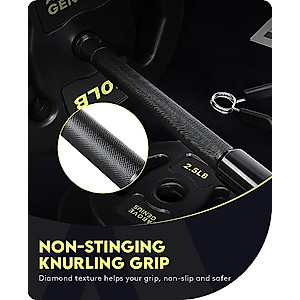 Abovegenius Barbell Weight Set for Lifting, 45 Lb Weight Bar Set with Adjustable Weights for Workout Bar for Home Gym (Black)