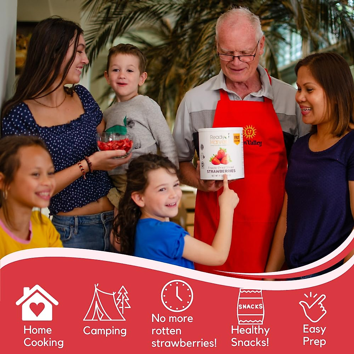 Ready Harvest Freeze Dried Strawberries | Healthy Emergency Snacks | Hurricane preparedness items as survival food | Pantry Staples | #10 Can | 30 Year Shelf Life