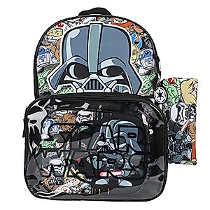 Star Wars 5-Piece Set: 16" Backpack, Lunchbox, Utility Case, Rubber Keychain, and Carabiner