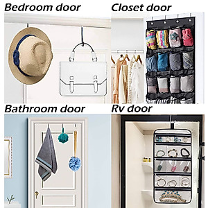 MISSLO 4 Pack Metal Over The Door Hook for Hanging Towels Rack Heavy Duty Door Hanger Organizer for Hang Clothes Coats in Bathroom Bedroom