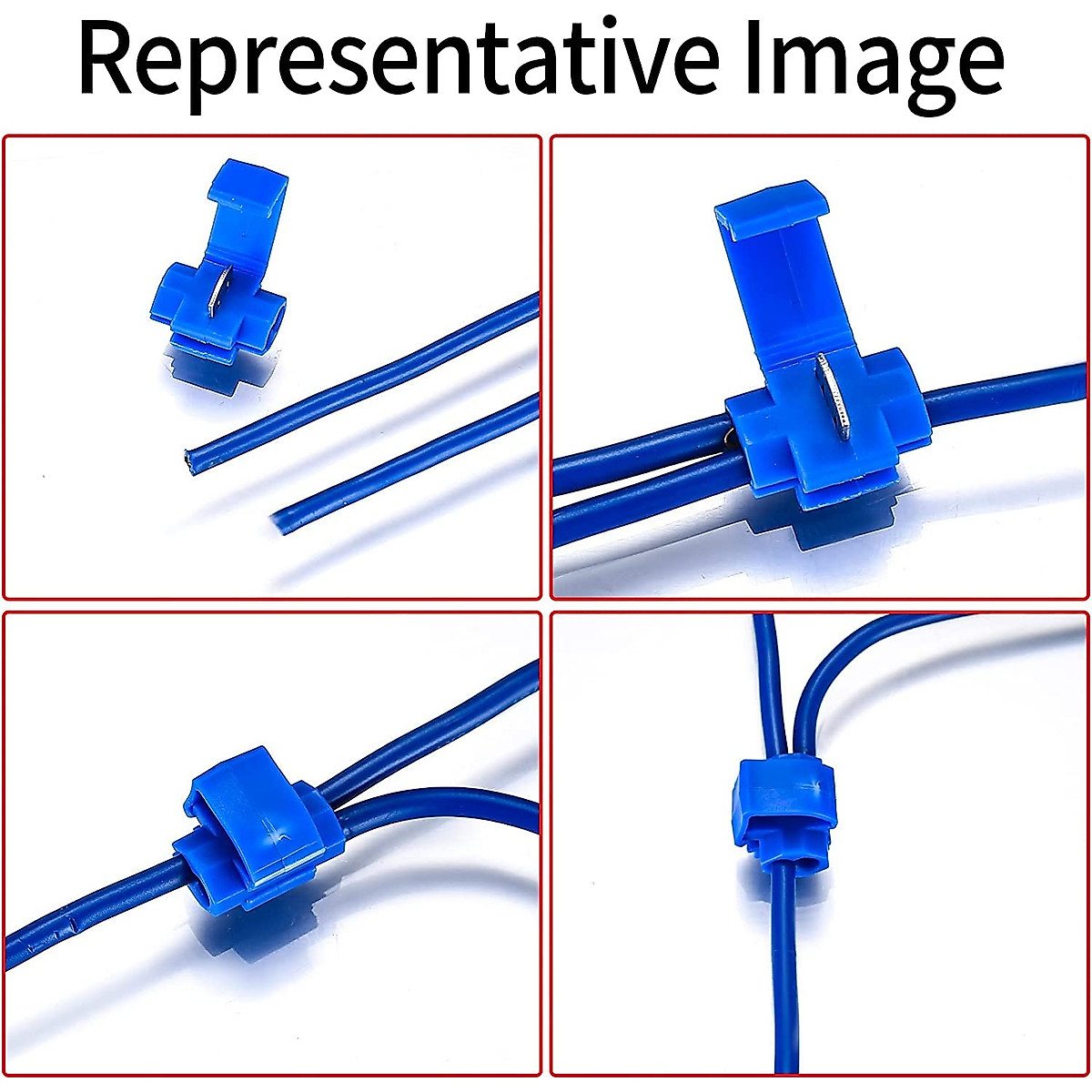 QOOSIKICC 80 Pcs Quick Splice Wire Connectors, Solderless Quick Splice Snap Electrical Wire Connectors, Insulated Electrical Wire Crimp Connectors Terminal Joint, 22-10 AWG