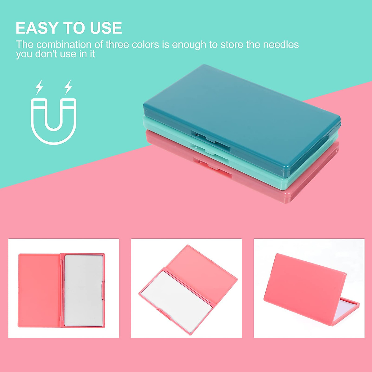 Ciieeo 3Pcs Magnetic Needle Organizer Magnetic Needle Storage Case Megnetic Sewing Needle Case Safe Storage Box for Pin Holder Organizer
