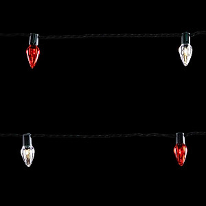 Home Accents Holiday 25 ft. 25-Light LED Red & White C9 Super Bright String Light TY417-1915RSW