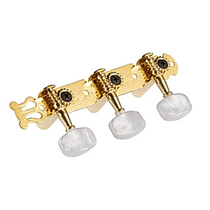 Randon Classical Guitar String Tuning Peg Tuner Machine Heads Tuning Key Pegs 3+3 Tuners for Nylon Strings (GOLD)