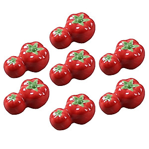 GANAZONO Table Decors 7pcs Tomato Chopsticks Rest Ceramics Rest Rack Table Decor